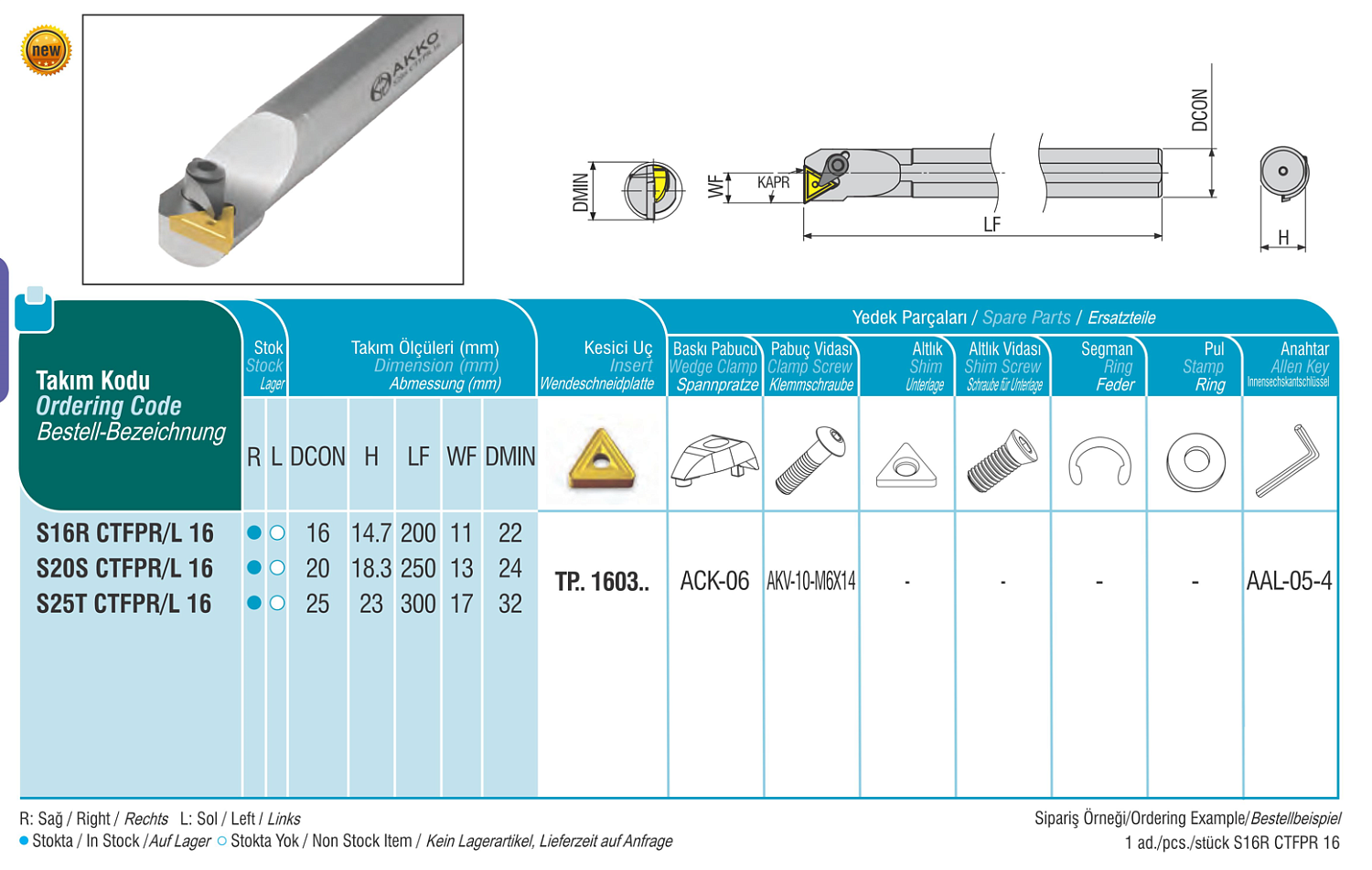 S20S CTFPR 16 расточная державка AKKO (резец) — купить на сайте Osnasteel